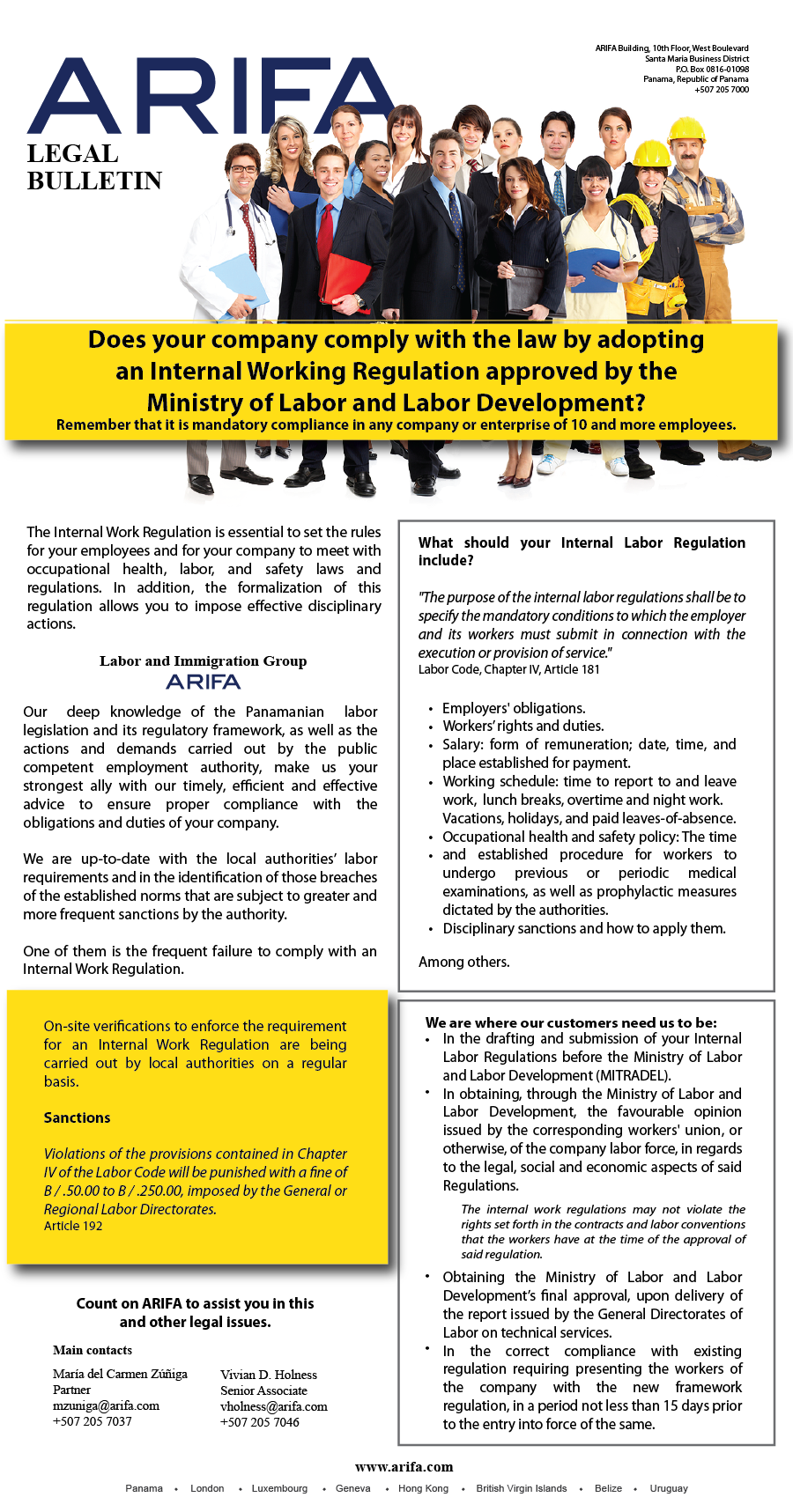 ARIFA - About the Firm - Articles and Publications - Labor inspections ...