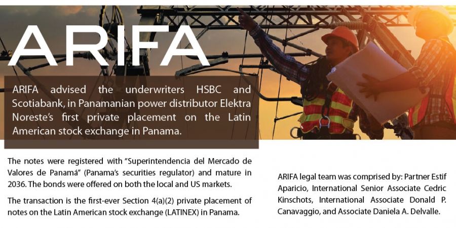 ARIFA - About the Firm - News - ARIFA has advised the underwriters in ...