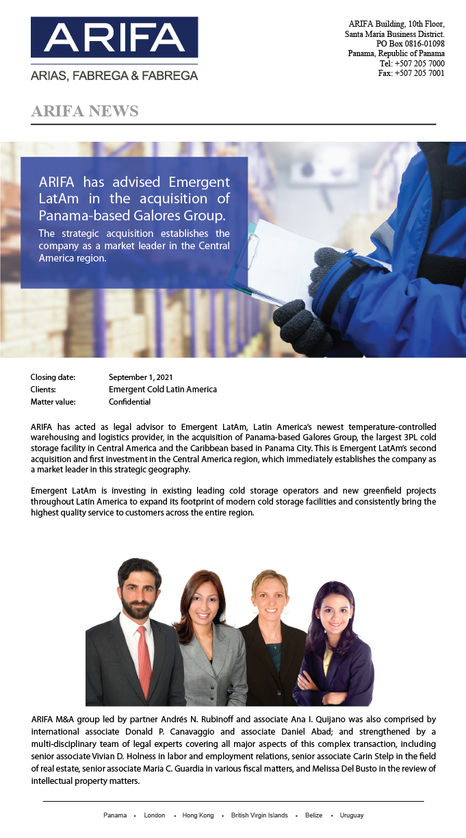 ARIFA - La Firma - Transacciones Representativas - Adquisición estratégica de Galores Group por ...