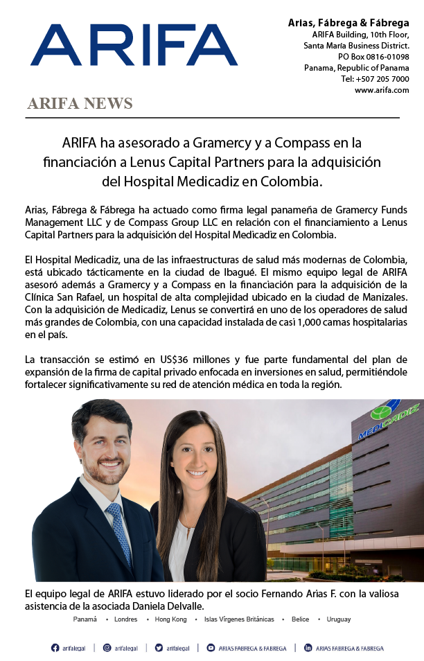 ARIFA - La Firma - Transacciones Representativas - US$36 millones para financiar la adquisición ...