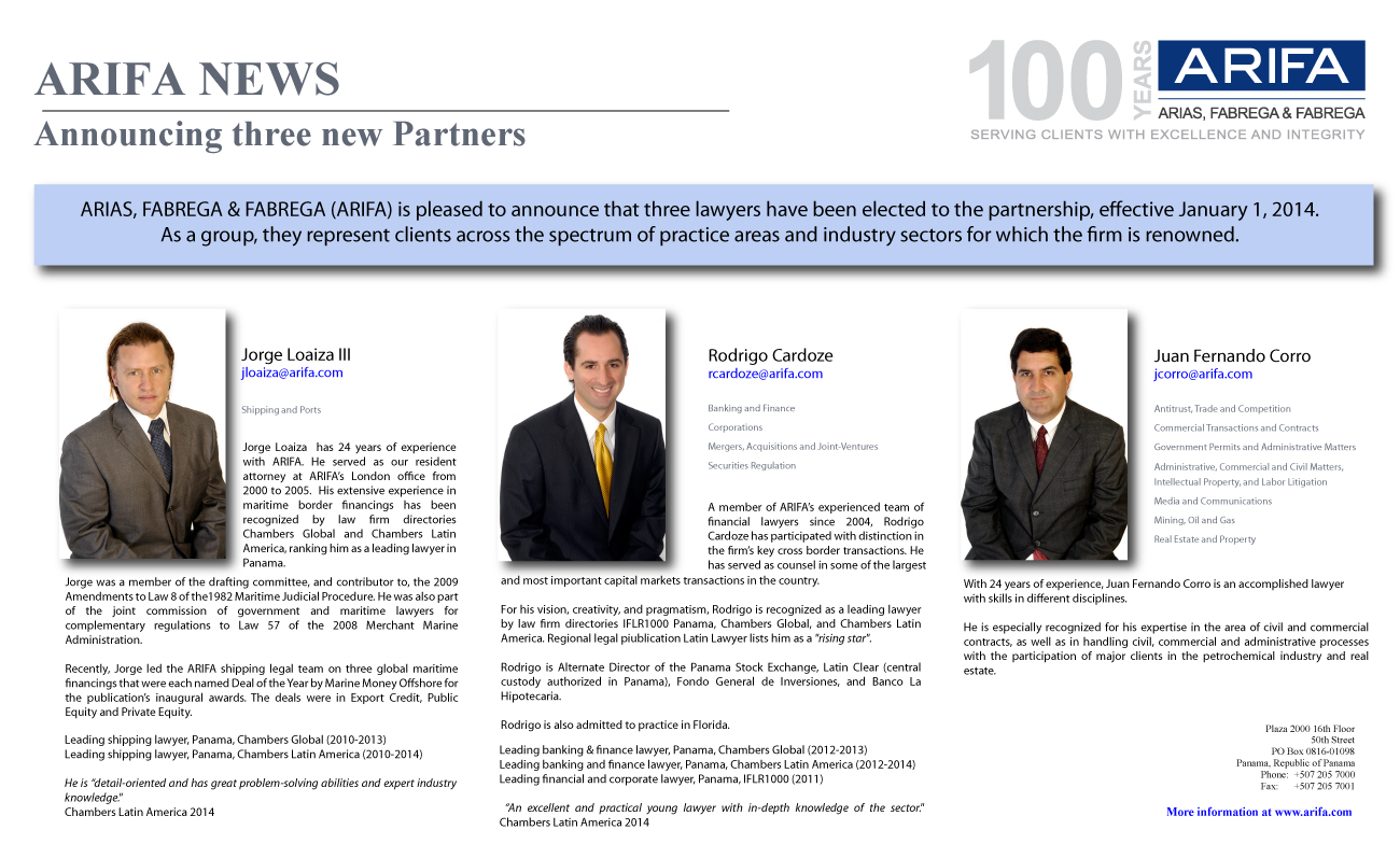 ARIFA - About the Firm - News - ARIFA welcomes three new Partners