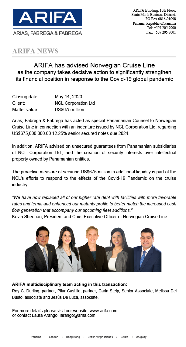 ARIFA - La Firma - Transacciones Representativas - Línea de crédito por US$675 millones a favor ...