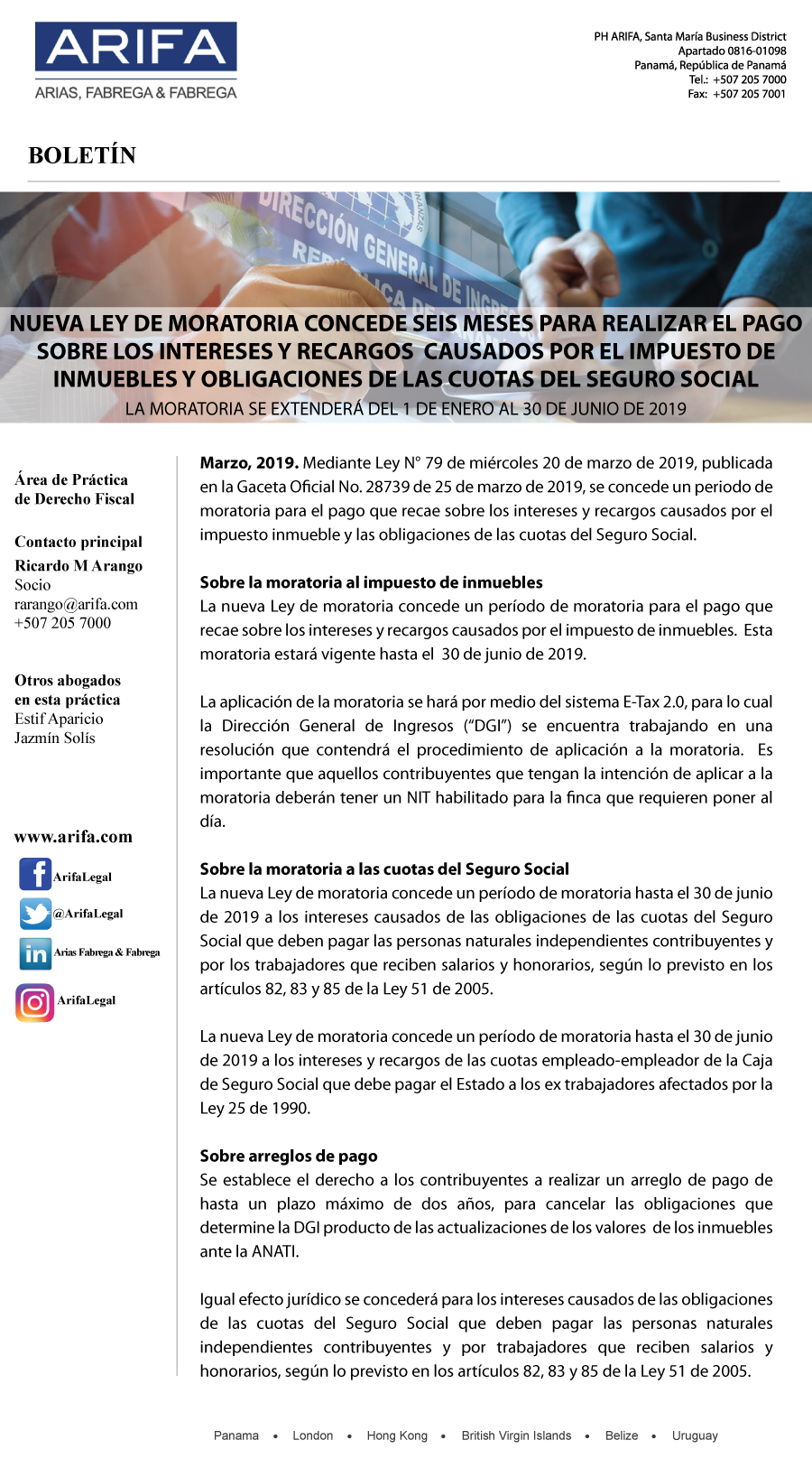 ARIFA - La Firma - Noticias - Se aprueba nueva ley de moratoria